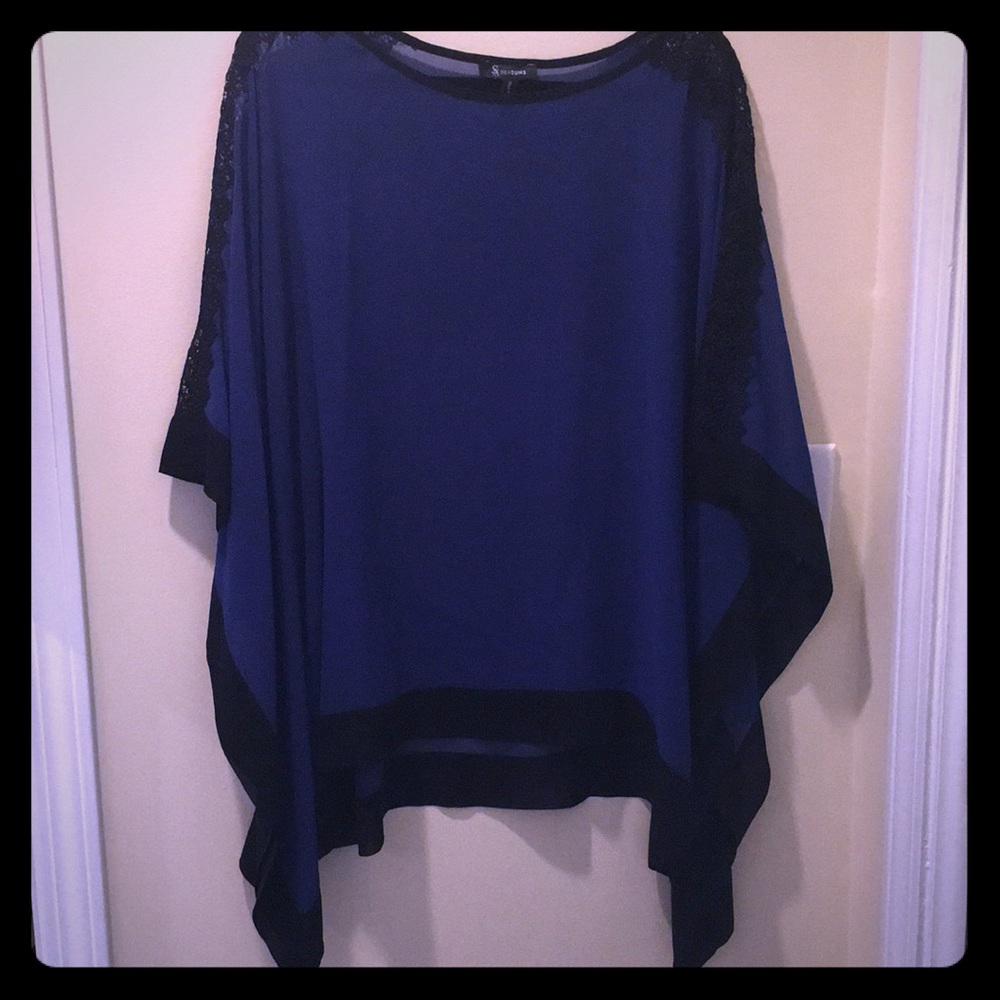 Sheer Lace Poncho Top - Gem